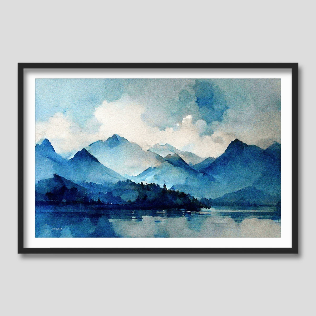 Blue Mountain Watercolor Art Print – Hellström Prints