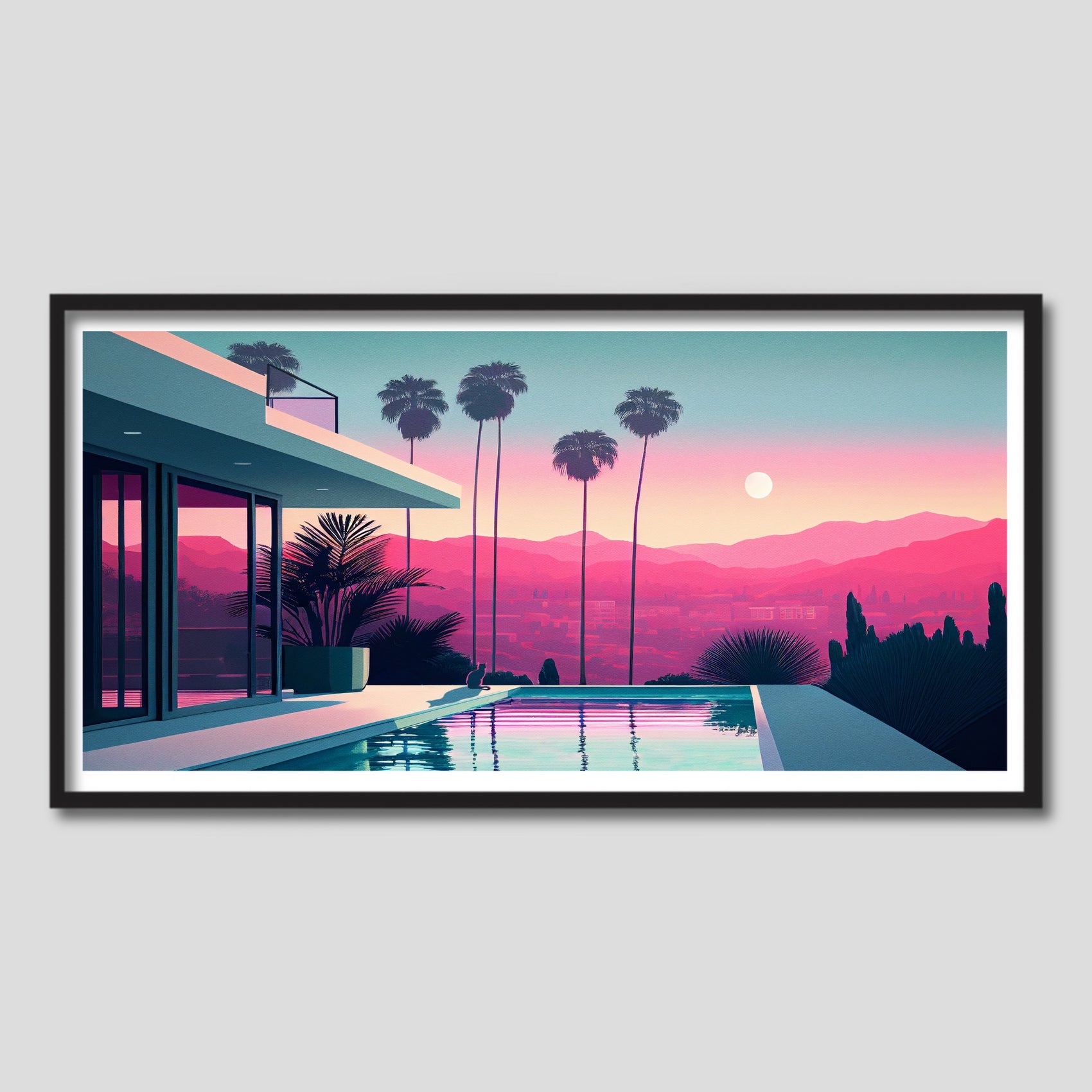 Large Mid Century Modern House Wall Art – Hellström Prints