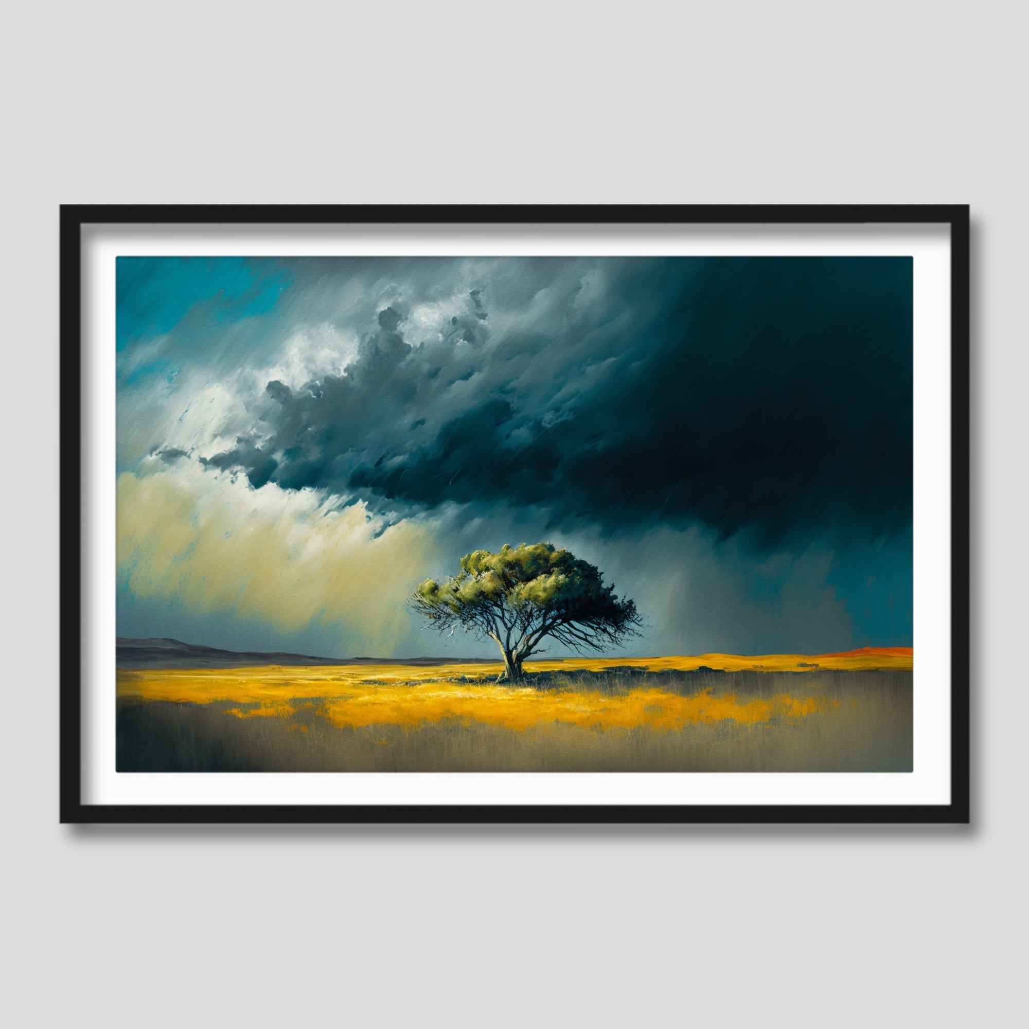 Modern Lone Tree Landscape Artwork – Hellström Prints